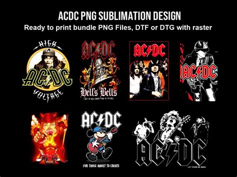 Acdc Png Sublimation Design Dtf Or Dtg With Raster Vectorency