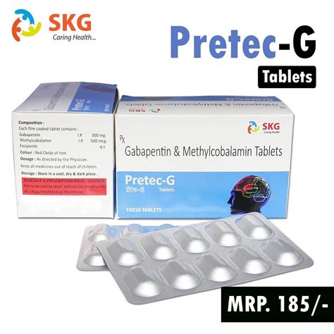 Pretec G Tab Gabapentine 300mg Methylcobalamin 500mcg Tablets For Clincal Hospital