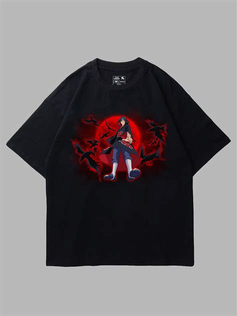 Mens Red Night Oversized Black Graphic Tee Priam Knight