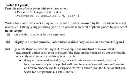 task 3 40 points start this part of your script