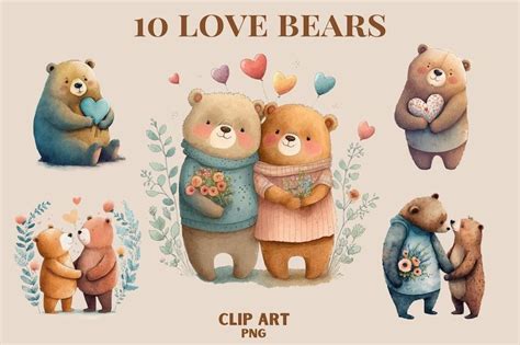 Acquerello San Valentino Love Bears Clipart San Valentino Png Amore