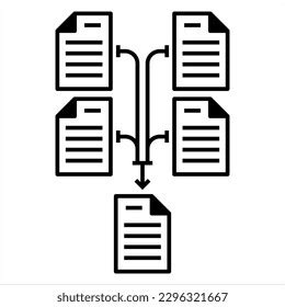File Merge Icon Combine Join Together Stock Vector Royalty Free