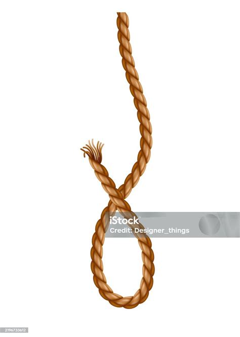 술이 달린 밧줄 니트 해상 실 또는 해양 수직 섬유 직물 술은 흰색 배경에 고립 된 밧줄에 매달려 있습니다 벡터 일러스트 레이 션 3차원 형태에 대한 스톡 벡터 아트 및