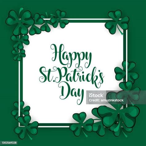 세인트 패트릭 데이 포스터 소원 레터 링 장식 클로버 디자인 요소 벡터 일러스트레이션 St Patricks Day에 대한