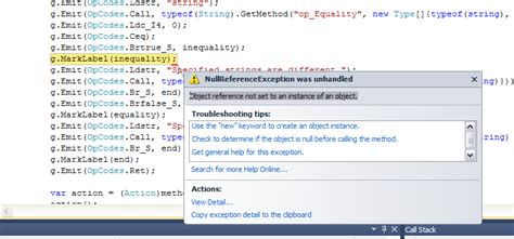 Reflection C If Else Exception Stack Overflow