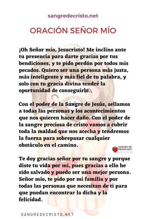 Oración Señor mío Sangre De Cristo Todo el amor