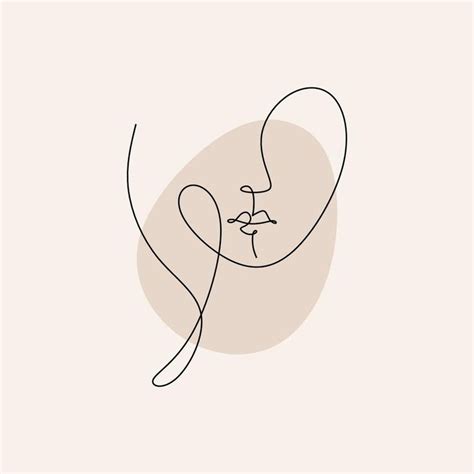 Continuous Line Drawing Of Of Abstract Beautiful Womans Face