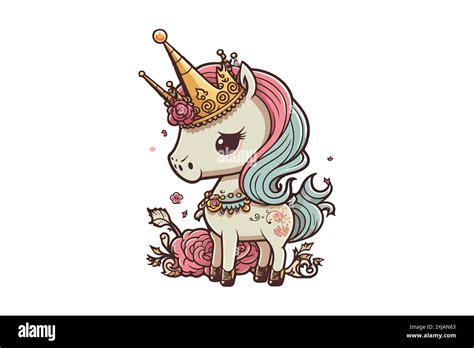 King Unicorn Vector Illustration Stock Vector Image And Art Alamy