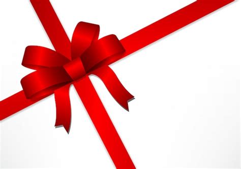Ruban Et Noeud Cadeau Rouge Vecteur Premium