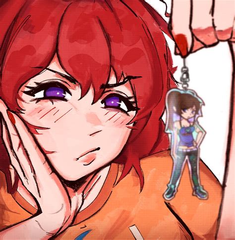 Safebooru Ari Class Of 09 Bare Shoulders Black Hair Blue Eyes Blush Class Of 09 Denim Hand