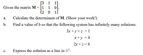 Solved Given The Matrix Chegg