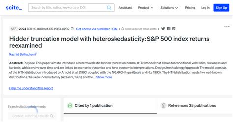 Hidden Truncation Model With Heteroskedasticity Sandp 500 Index Returns Reexamined