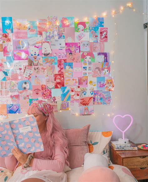Anime Aesthetic Wall Collage Kit Kawaii Room Decor Anime Etsy Cute