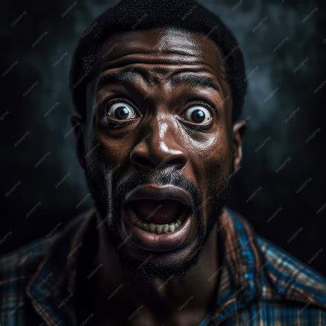 Premium Ai Image Black Man With Expression To Surprise And Shock