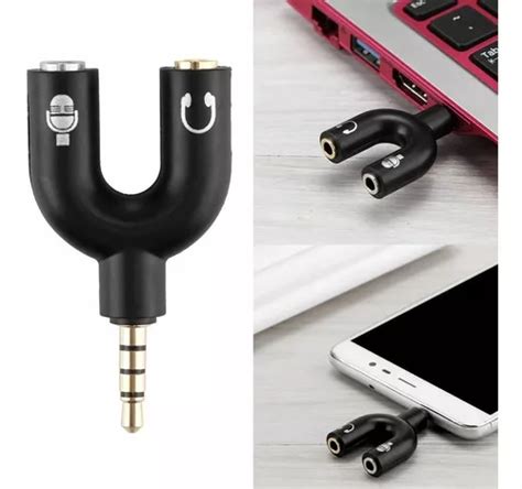 Divisor De Audio Estéreo 35 Mm Para Audífonos Y Micrófono Meses Sin