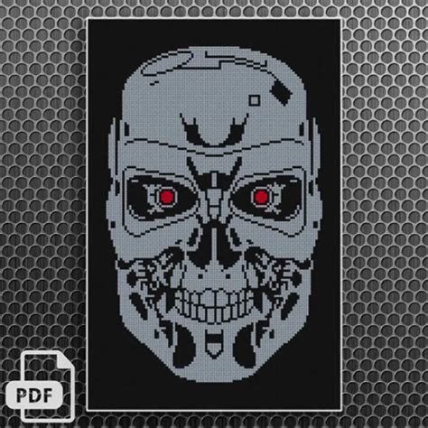 The Terminator Cross Stitch Pattern 2 Digital Pdf Inspire Uplift