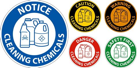 Warning Sign Cleaning Chemicals Sign On White Background 15293213