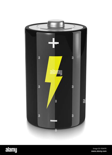 One Single Electric Battery Isolated on White Background Illustration ...