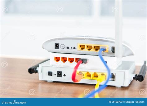 Wireless Modem Router Network Hub With Cable Connect Stock Image Image Of Internet Port 56152703