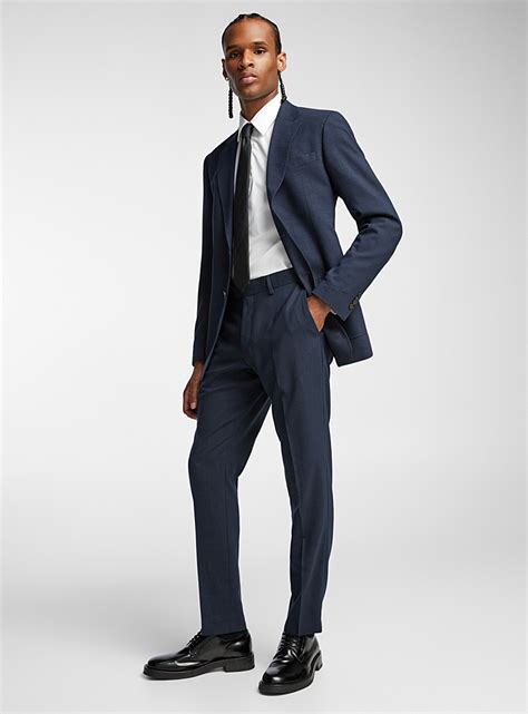 Navy Linen Blend Suit Semi Slim Fit Tiger Of Sweden Shop Mens Semi