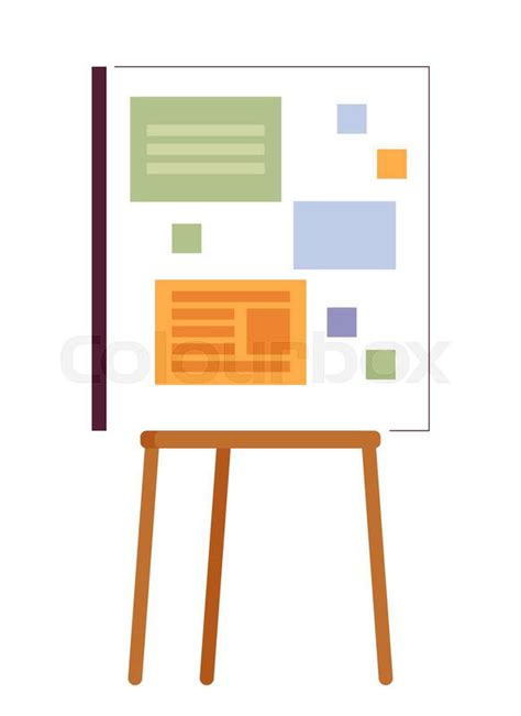 Office Presentation Board Tripod 2d Cartoon Object Informat Colourbox