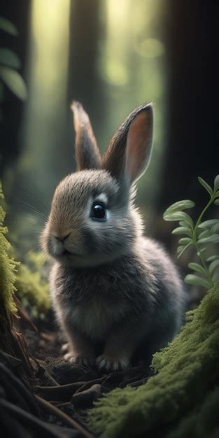 Premium AI Image A Rabbit In A Forest
