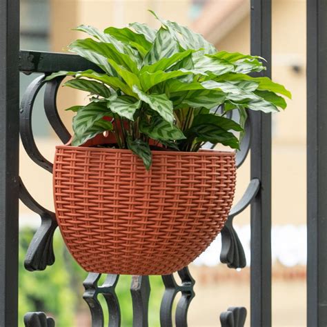 POT DE FLEUR Brick Red Pot De Fleurs Hydroponique Mural En Plastique
