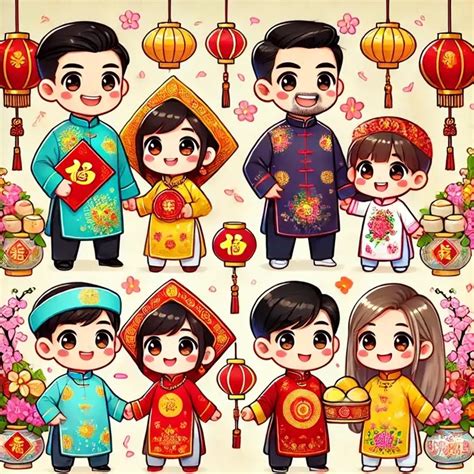 Hình ảnh Chibi Tết Vui Nhộn Làm Avatar đón Tết Cực Xinh