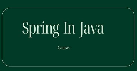 spring in java
