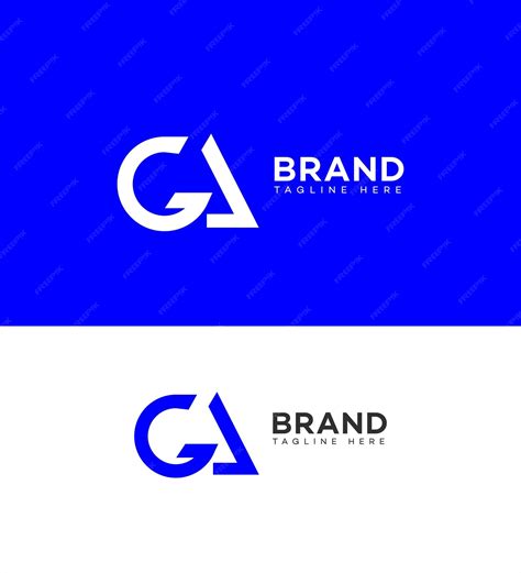 Ag 글자 브랜드 로고 아이콘 정체성 기호 Ga Ag 글자 기호 템플릿 프리미엄 벡터