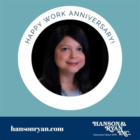 Isu Hanson And Ryan Inc On Linkedin Happy Work Anniversary Evelyn