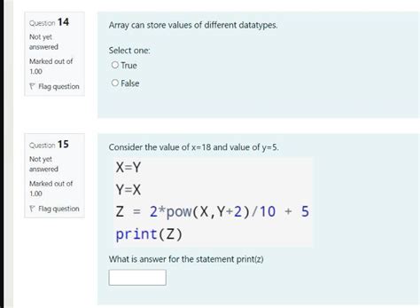 Solved Question 14 Array Can Store Values Of Different Chegg Com