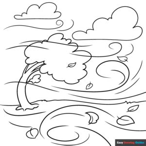 Wind Coloring Page Easy Drawing Guides
