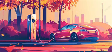 전기 충전소에 주차된 자동차 전기차 충전소 Ev 충전 배경 일러스트 및 사진 무료 다운로드 Pngtree