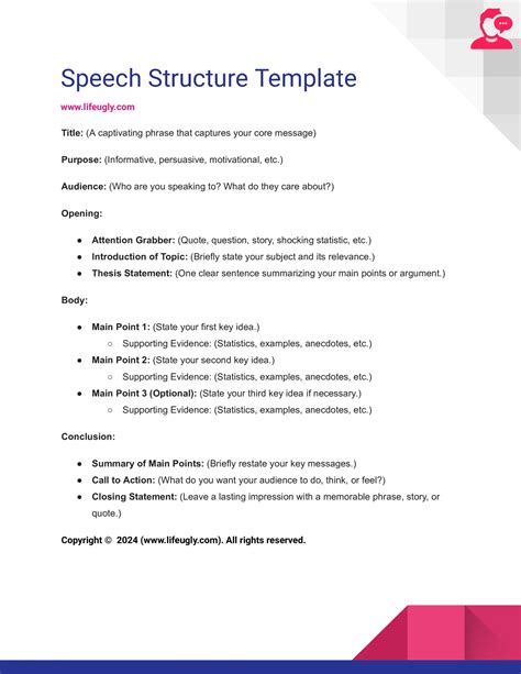 Anatomy Of A Powerful Speech Structure Use This Free Template