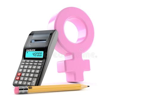 Female Gender Symbol With Calculator And Pencil Stock Illustration Illustration Of Calculating