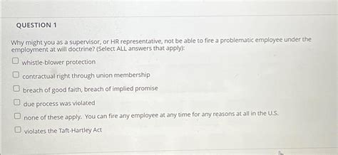 Solved Question Why Might You As A Supervisor Or Hr Chegg