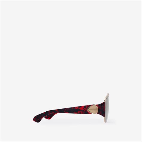 Shield Pilot Sunglasses In Red Havana Burberry® Official