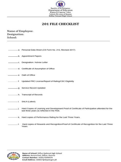 201 File Checklist Pdf Economies Business