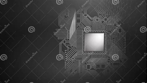 Abstract Circuit Board On Black Background Stock Vector Illustration