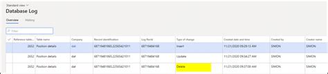 database logging in dynamics 365 hr and fando fourvision