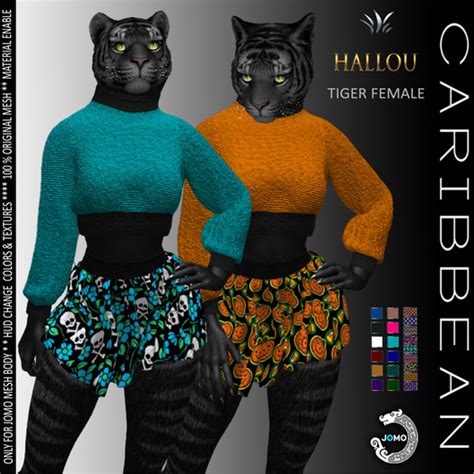 Second Life Marketplace Jomo Furry Halloween Female Tiger Box Wear Me
