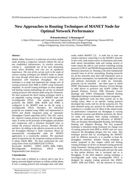 Pdf New Approaches To Routing Techniques Of Manet