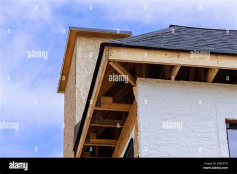 As House Is Under Construction Joist Framework Gutter Holders Soffit