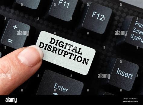Hand Writing Sign Digital Disruption Word For Occur When Technologies
