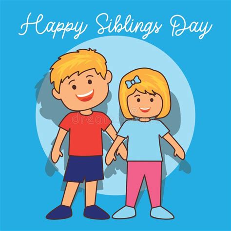 Happy Sibling`s Day Concept Vector Illustration Stock Vector