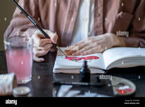 Hands Of Illustrator Artist Visual Designer Drawing Colorful Picture