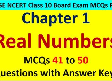 Real Numbers Class 10 Maths Mcq With Answer Keys Solutions Pdf