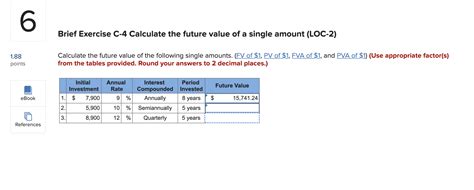 solved 6 brief exercise c 4 calculate the future value of a
