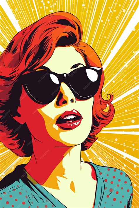 Premium Vector Pop Art Pinup Girl Retro Color Style Comic Glamour